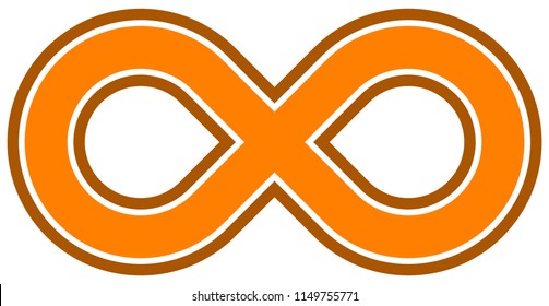 Infinity Symbol Orange Outlined Isolated Vector Stock Vector (Royalty ...