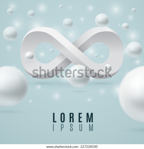 Infinity Symbol Particles Spheres Abstract Background Stock Vector ...