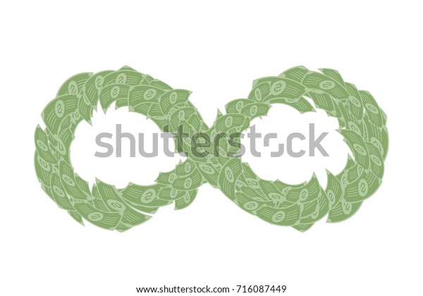 Infinity Symbol Shape Made Cash Dollar: vector de stock (libre de ...