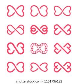 Infinity Symbol Two Hearts Endless Love Stock Vector (Royalty Free ...