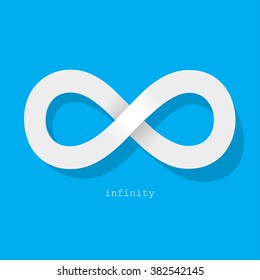 Infinity Symbol White On Blue Background 스톡 벡터(로열티 프리) 382542145 ...