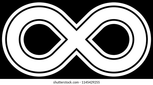 Infinity Symbol White Outlined Isolated Vector Stock Vector (Royalty ...