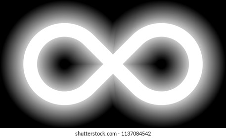 Infinity Symbol White Simple Glow Transparency Stock Vector (Royalty ...