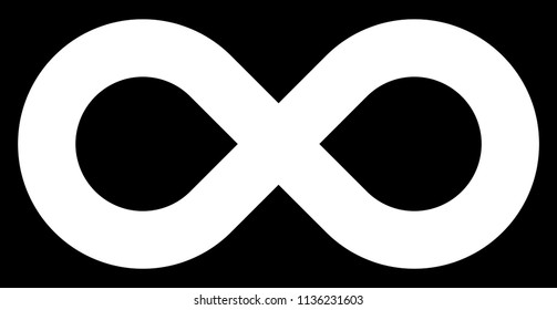 Infinity Symbol White Simple Standard Isolated Stock Vector (Royalty ...