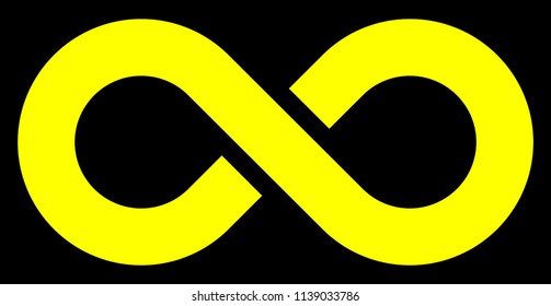 Infinity Symbol Yellow Simple Discontinuation Isolated: เวกเตอร์สต็อก ...