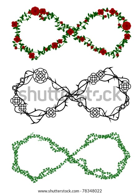 Infinity Symbols Made Out Rose Ivy Stock Vector (Royalty Free) 78348022