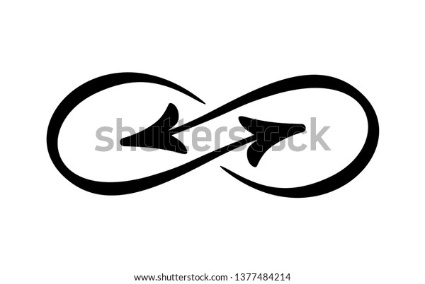 Infinity Vector Illustration Symbol Arrows Hand Stock Vector (Royalty ...