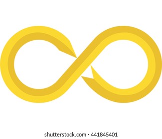 Infinity Vector Illustration Yellow Eternity Symbol Stock Vector ...