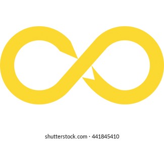 Infinity Vector Illustration Yellow Eternity Symbol Stock Vector ...