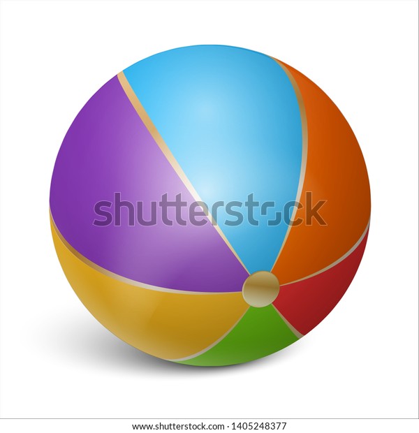 Inflatable Rubber Beach Ball Toy Childrens Stock Vector (Royalty Free ...