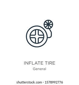 Inflate Tire Icon Thin Linear Inflate Stock Vector (Royalty Free ...