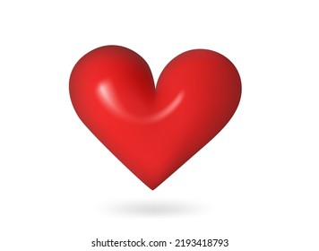 Inflated Realistic 3d Heart Vector Illustration Stock Vector (Royalty ...