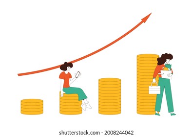 Inflation Decreased Purchasing Power Vector Illustration Stock Vector ...
