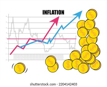Inflation Moneys Graphics Vector Illustration Web Stock Vector (Royalty ...