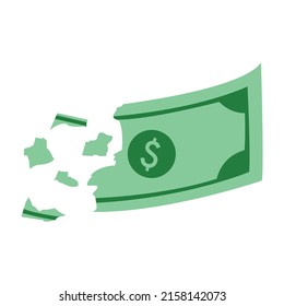 Inflation Problem Green Dollar Waste Money Stock Vector (Royalty Free ...