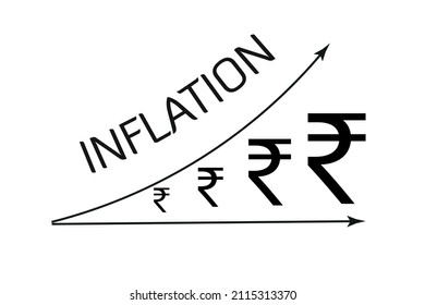Inflation Representation Indian Rupee Currency Symbol Stock Vector ...