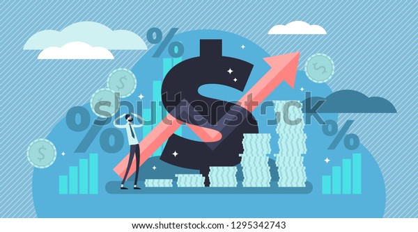 Inflation Vector Illustration Flat Tiny Person Stock Vector Royalty