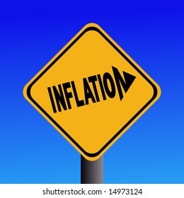 Inflation Warning Sign On Blue Sky Stock Illustration 23802046 ...