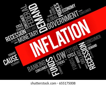 Inflation Word Cloud Collage Business Concept Stock Vector (Royalty ...