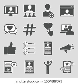 Influencer Icons Sticker Design Vector Illustration Stock Vector ...