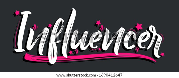 Influencer Lettering Trendy Vector Design Stock Vector (Royalty Free ...