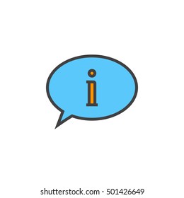 Info Bubble Line Icon Filled Outline Stock Vector (Royalty Free ...