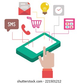 Info Graphic Concept Smart Phone Stock Vector (Royalty Free) 221501212 ...
