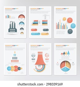 Set Brochure Pages Flowcharts Column Wave Stock Vector (Royalty Free ...