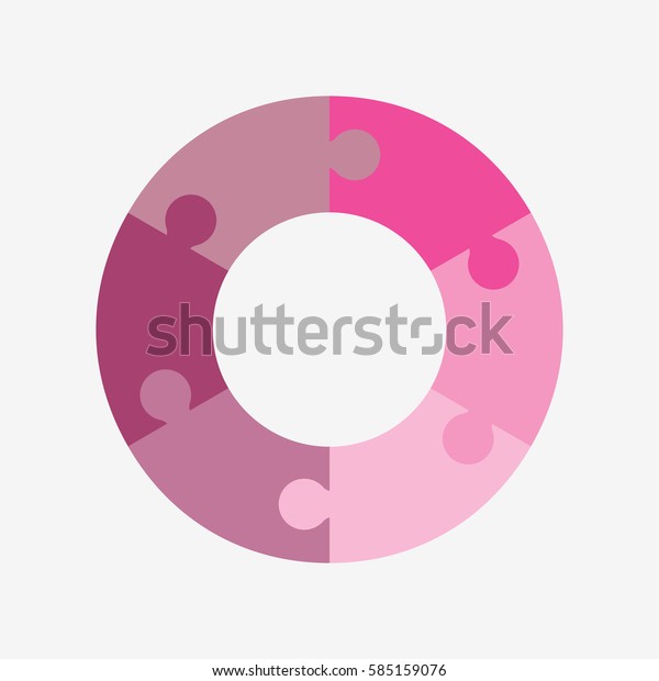 Info Template Pie Pink Charts 6 Stock Vector (Royalty Free) 585159076
