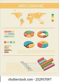 Infochart Showing Statistics Map Stock Vector (Royalty Free) 252957097
