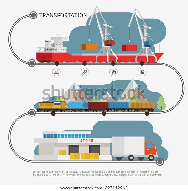 Infoghrphic Time Line Transport Illustration Transportation Stock ...