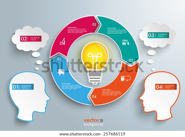 Infographic 2 Heads Cycle Ring Thought Stock Vector (Royalty Free ...