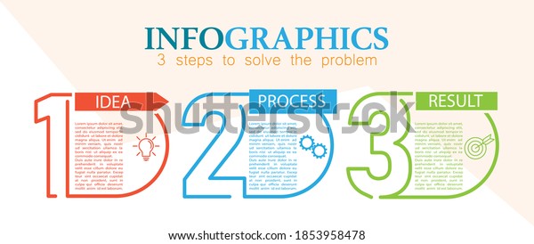 Infographic 3 Problem Solving Steps Business Stock Vector (Royalty Free ...