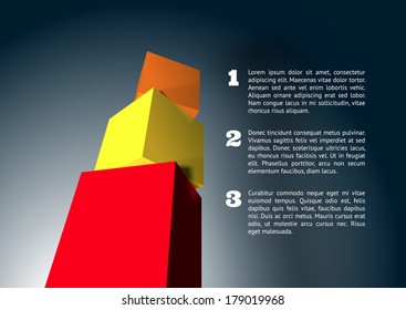 Ilustrasi Stok Infographic 3d Cube Pyramid Text Placeholders 243938269 ...