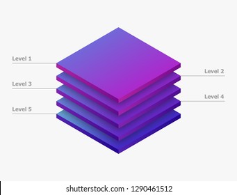 Infographic 5 Leves Layer Pie Isometric Stock Vector (Royalty Free ...