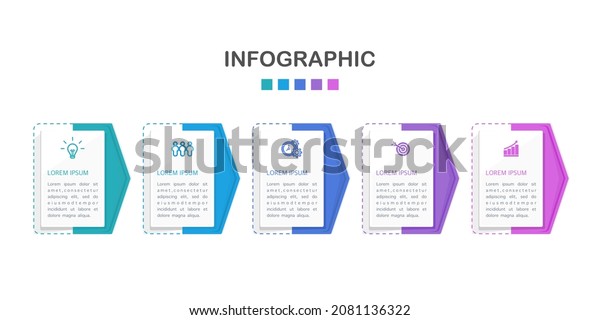 Infographic 5 Processes Colorful Arrow Steps Stock Vector (Royalty Free ...