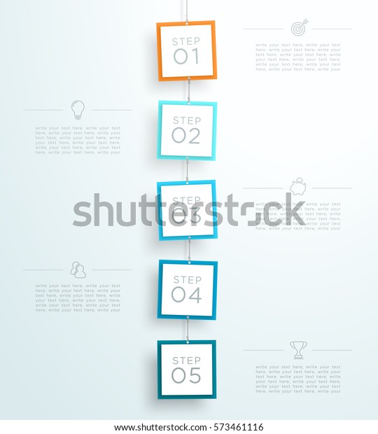 Infographic 5 Steps 3d Hanging Signs Stock Vector (Royalty Free ...