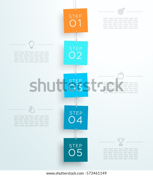 Infographic 5 Steps 3d Hanging Signs Stock Vector (Royalty Free ...