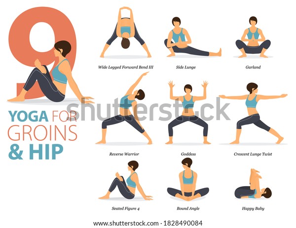 Infographic 9 Yoga Poses Workout Home Stock Vector (Royalty Free ...