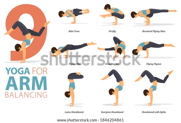 Infographic 9 Yoga Poses Workout Concept Stock Vector (Royalty Free ...