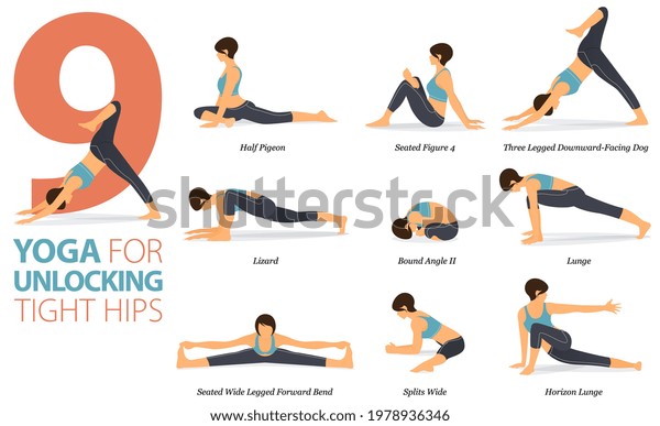 Infographic 9 Yoga Poses Workout Home Stock Vector (Royalty Free ...