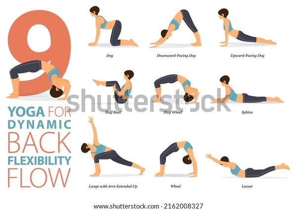 Infographic 9 Yoga Poses Workout Home Stock Vector (Royalty Free ...