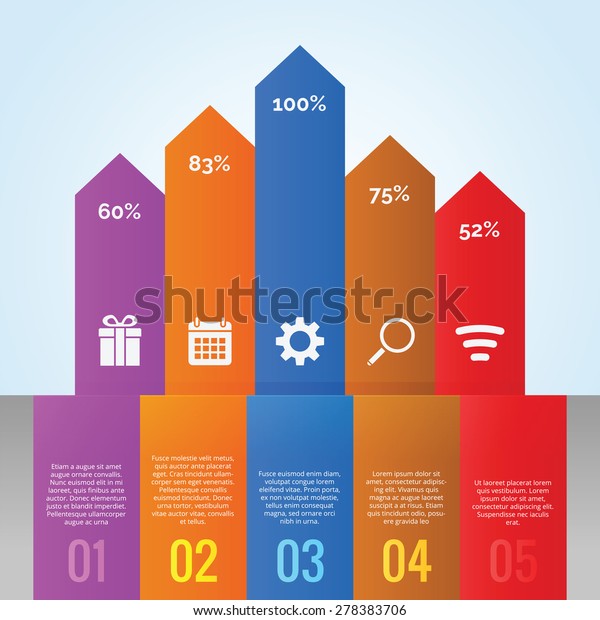 Infographic Arrow Bar Chart Icon Full Stock Vector (Royalty Free ...