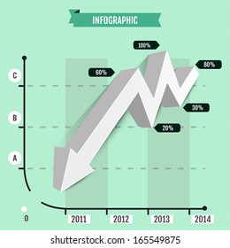 Infographic Arrow Diagram Graph Chartgoing Down Stock Vector (Royalty ...