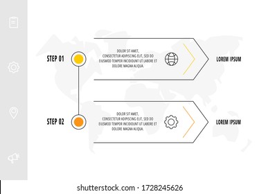Infographic Arrows 2 Steps Icons Line Stock Vector (Royalty Free ...