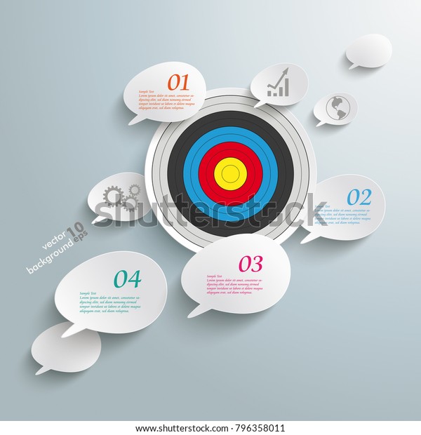 Infographic Bevel Speech Bubbles Target On Stock Vector (Royalty Free ...