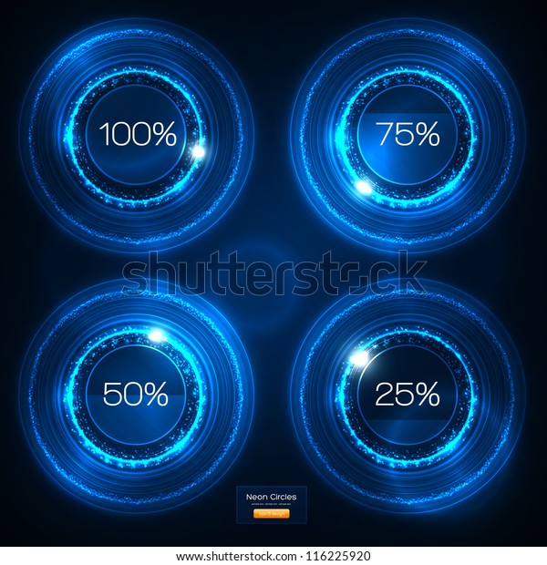 Infographic Blue Neon Vector Design Stock Vector (Royalty Free ...