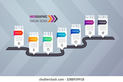 Infographic Business Horizontal Timeline Process Chart Stock Vector ...