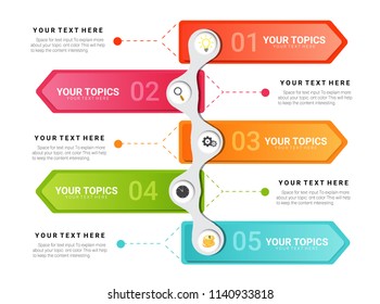 Infographic Business Horizontal Timeline Process Chart Stock Vector ...