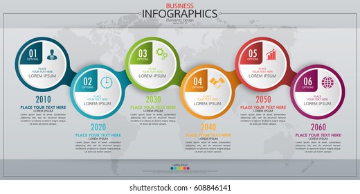 Infographic Business Horizontal Timeline Process Chart Stock Vector ...
